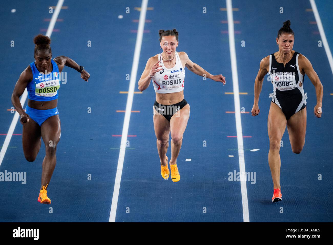 Belgian Rani Rosius pictured in action during the women's 60m sprint ...