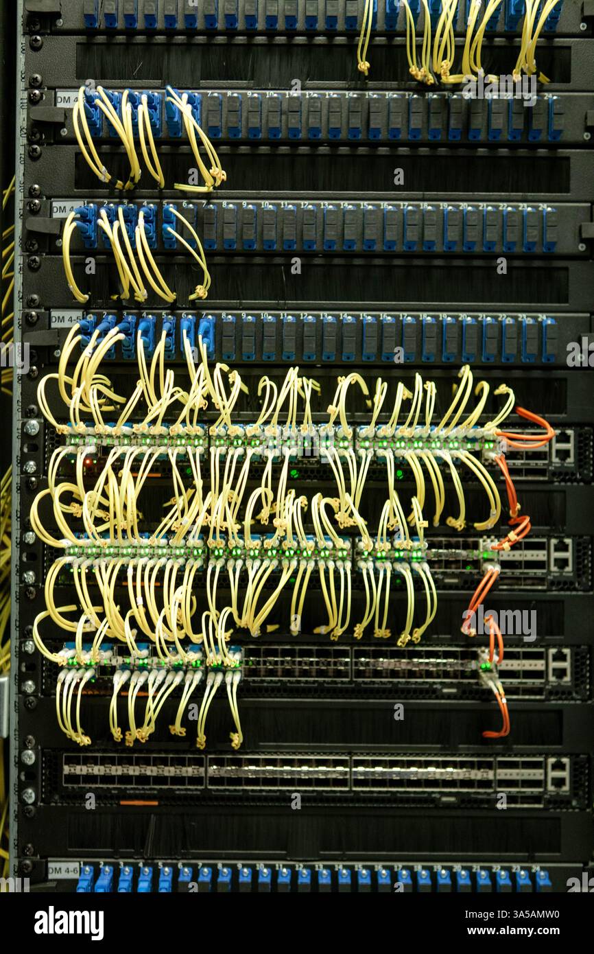 Server cable management, database, server rooms. High quality photo ...
