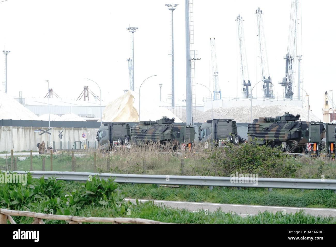 boarding of three army tanks Stock Photo - Alamy