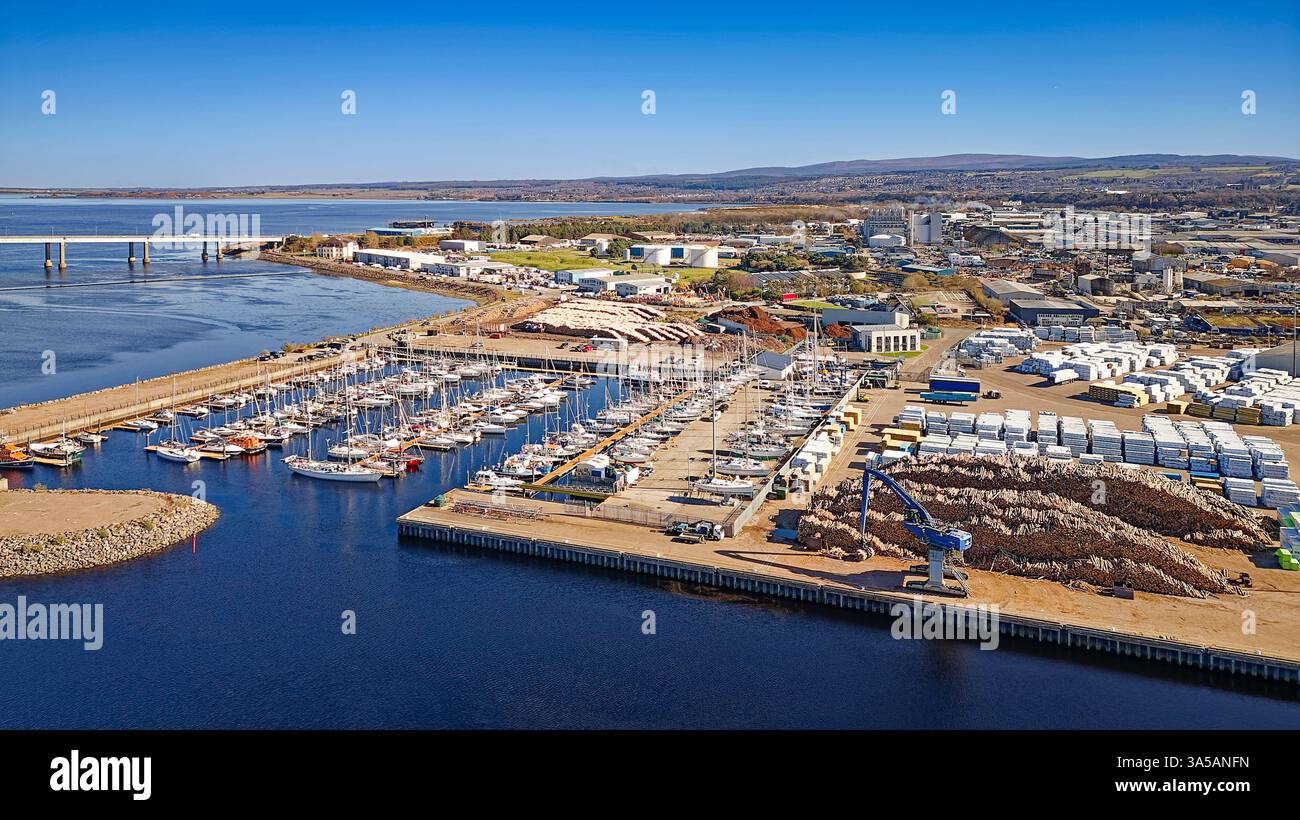 Inverness Scotland view across River Ness to the yacht marina and ...