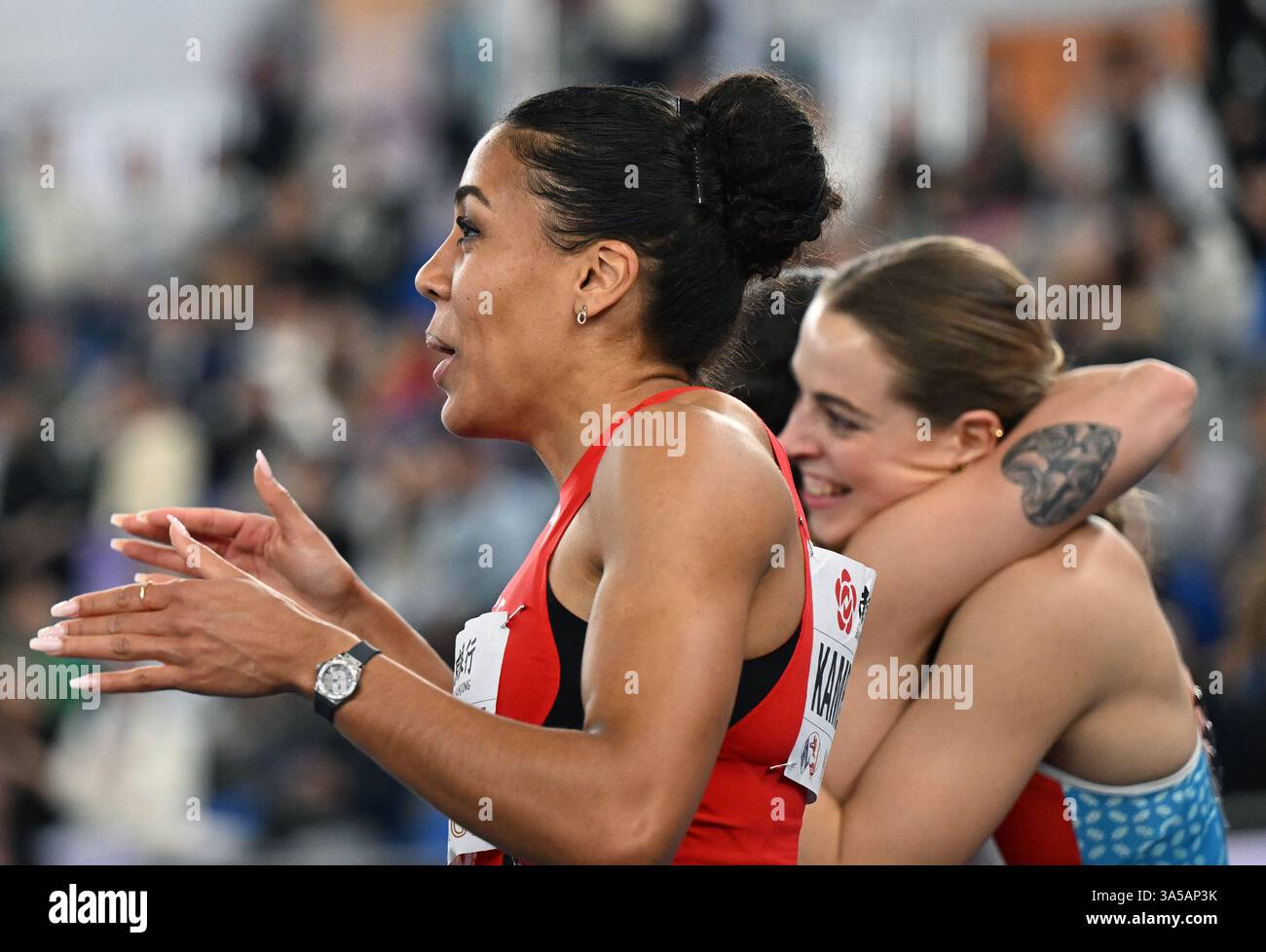 Nanjing, China's Jiangsu Province. 22nd Mar, 2025. Winner Mujinga Kambundji of Switzerland ...