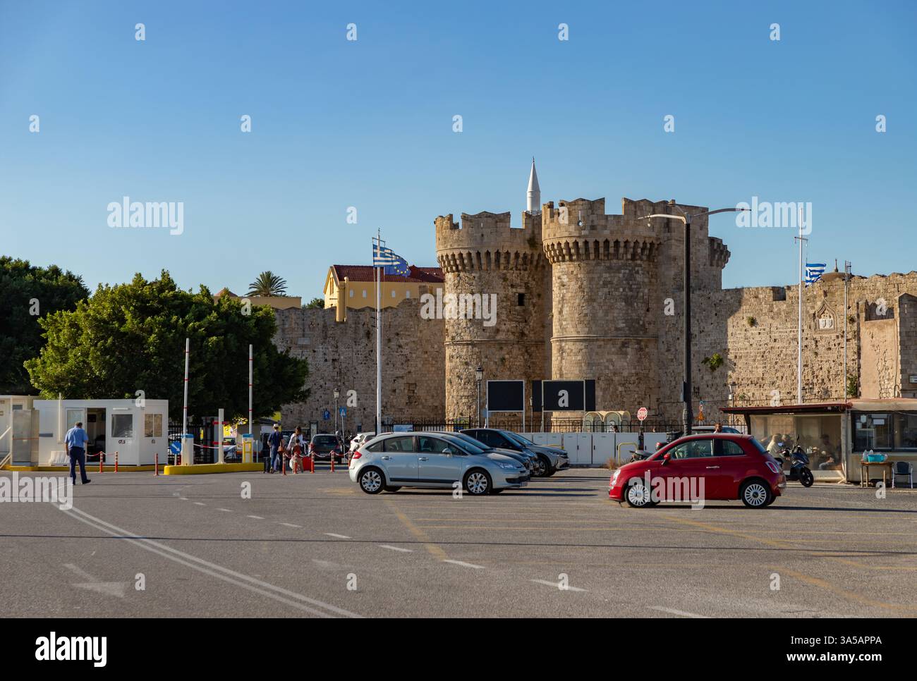 A picture of the Sea Gate, part of the Medieval Rhodes City Walls, as ...