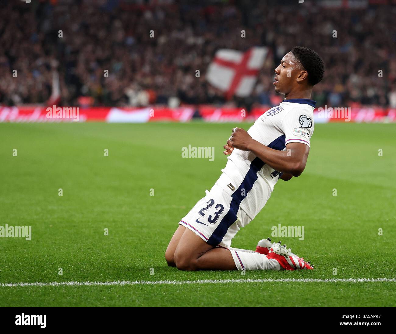 London, England, 21st March 2025. Myles Lewis-Skelly of England ...