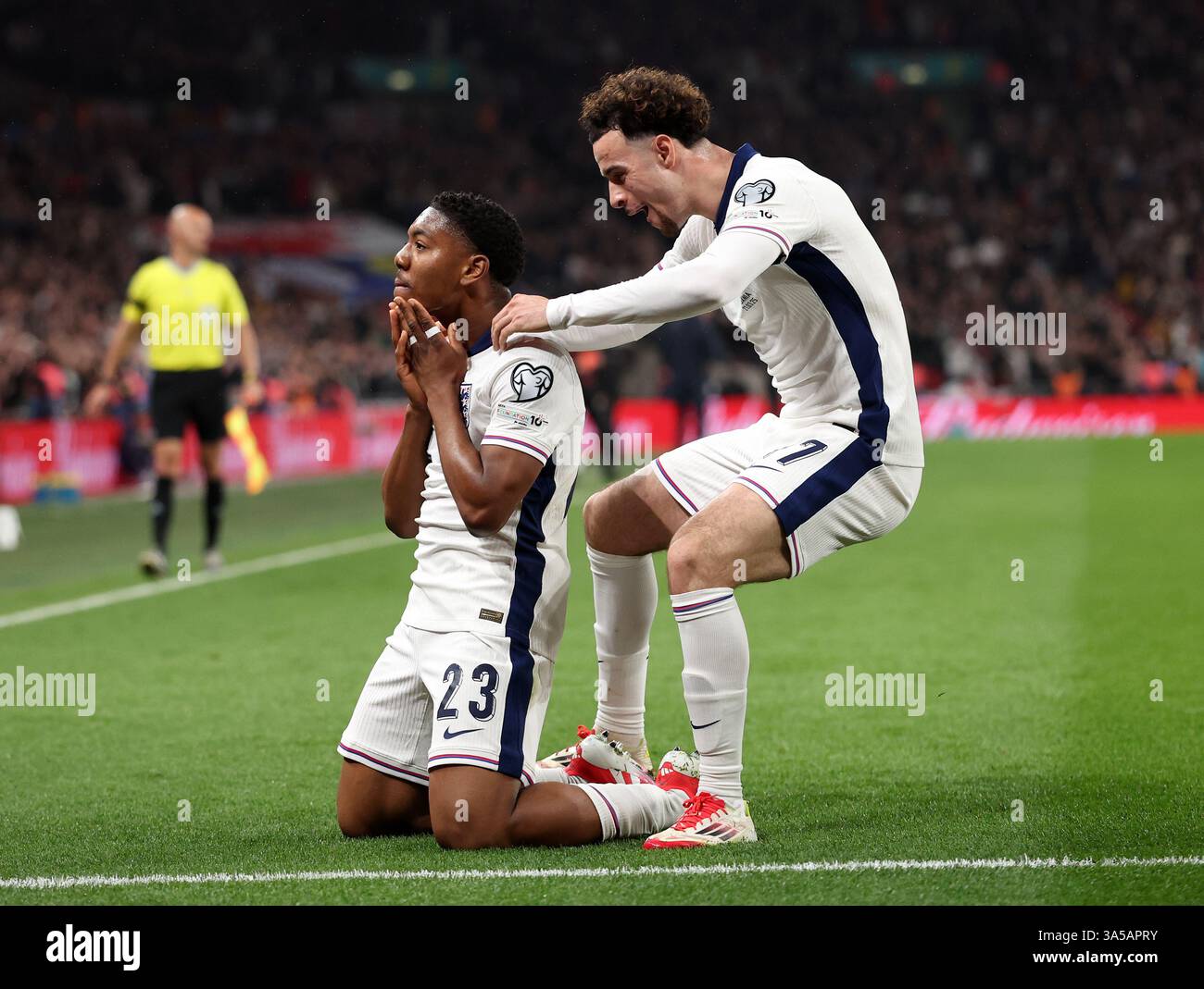 London, England, 21st March 2025. Myles Lewis-Skelly of England ...