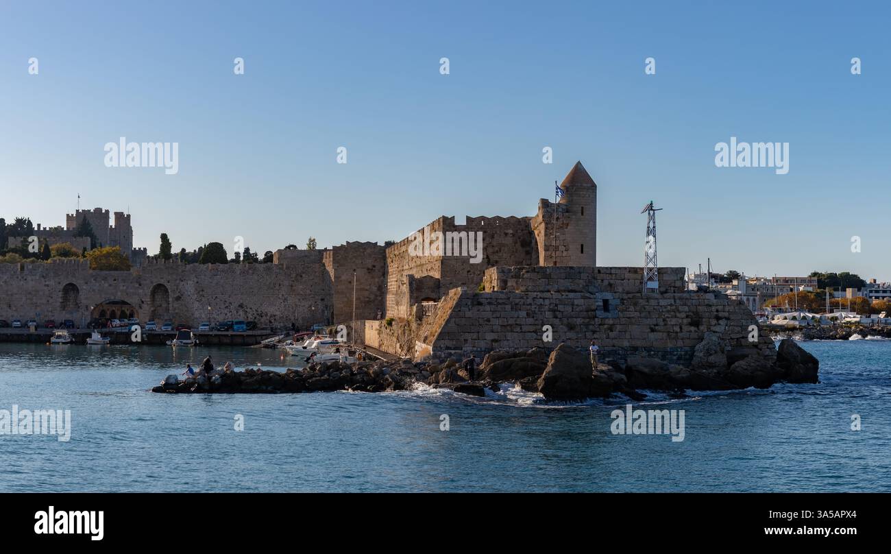 A picture of the De Naillac Tower, part of the Medieval Rhodes City ...