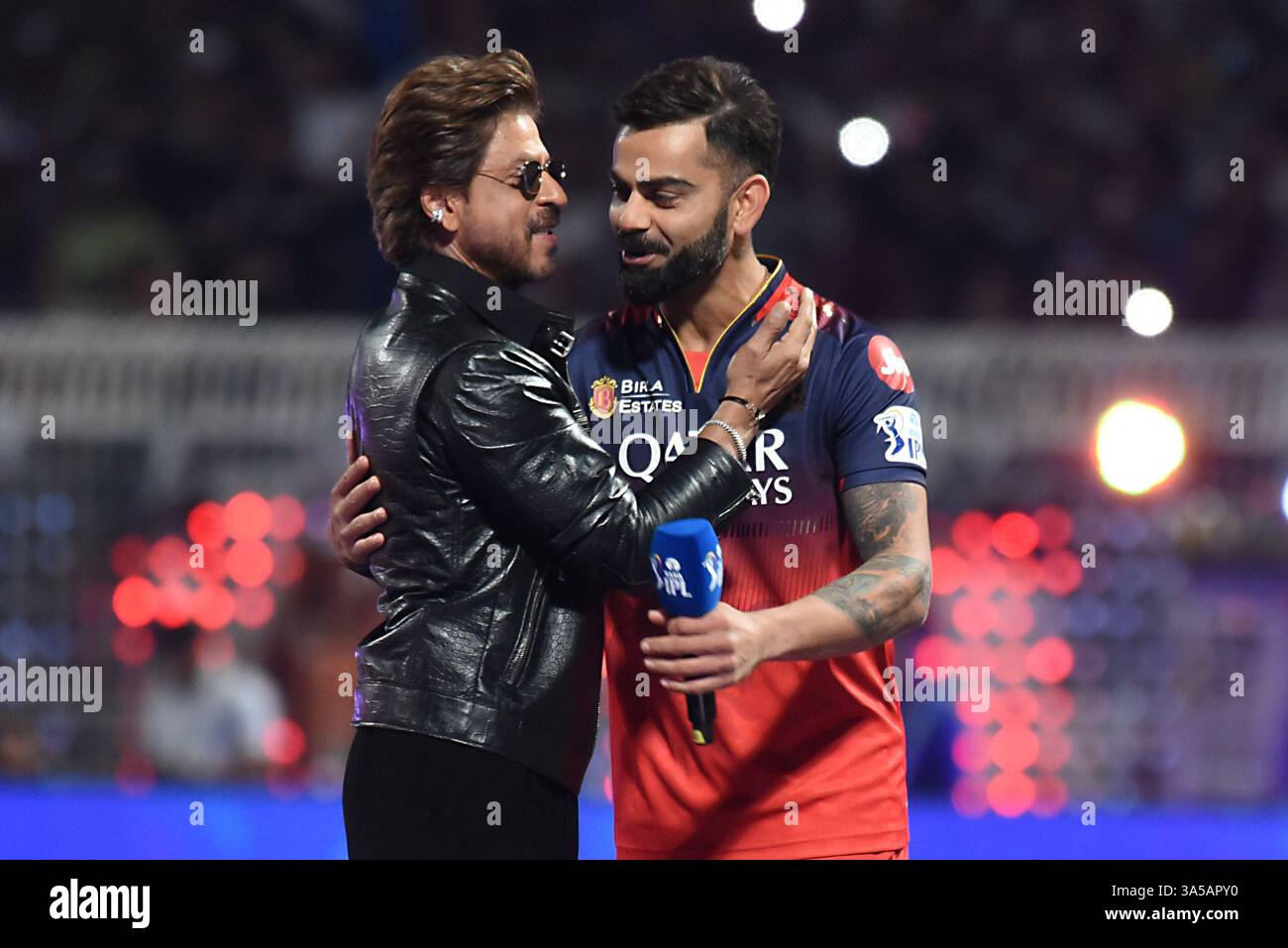 Kolkata, India. 22nd Mar, 2025. KKR Co Owner Shah Rukh Khan and RCB ...