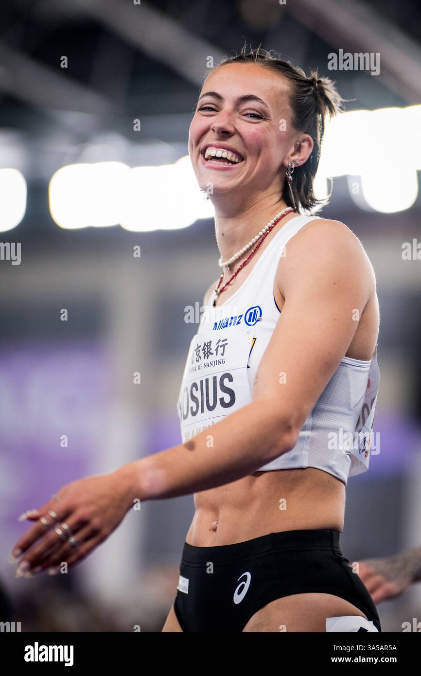 Belgian Rani Rosius pictured after the World Athletics Indoor ...