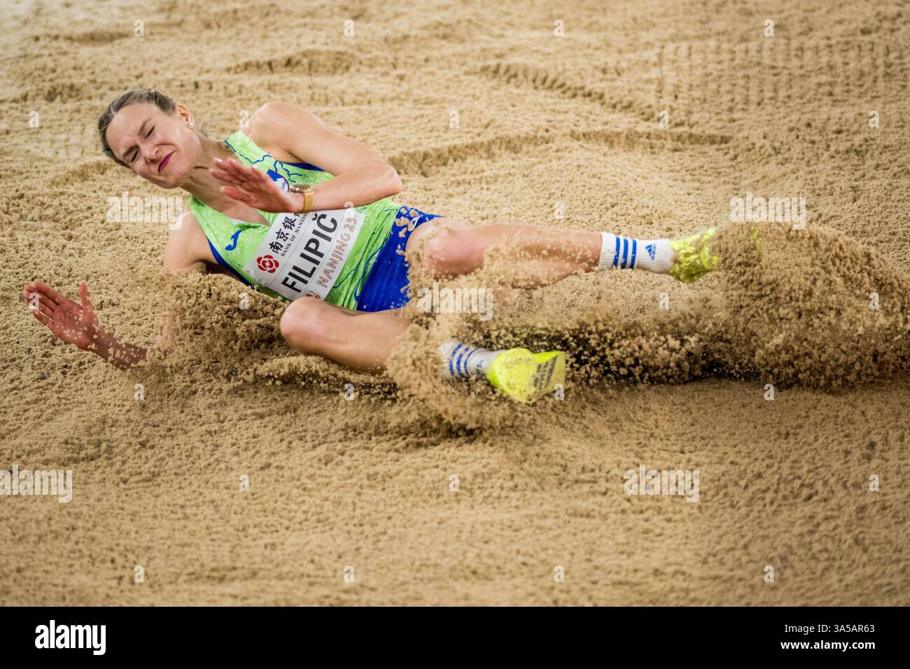 Nanjing, China. 22nd Mar, 2025. Slovenia's Neja Filipic pictured in ...