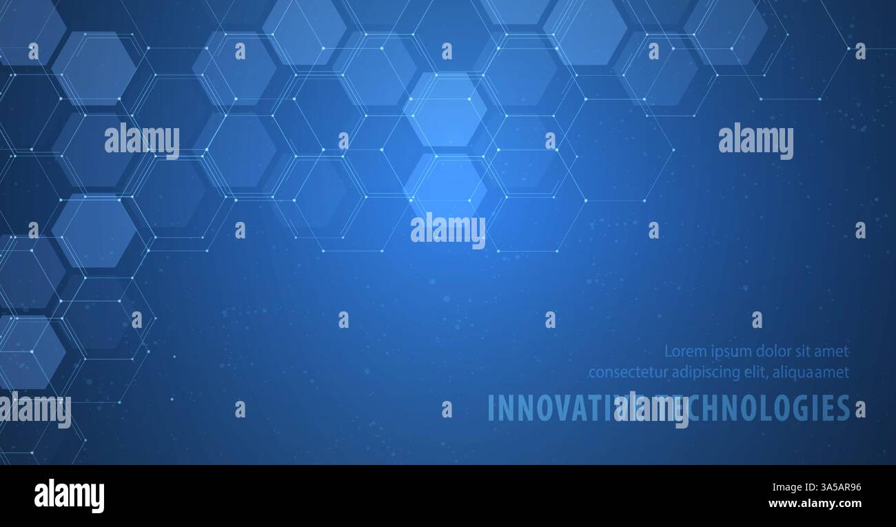 Blue hexagon abstract background. Honeycomb texture, medical technology Stock Vector Image & Art ...