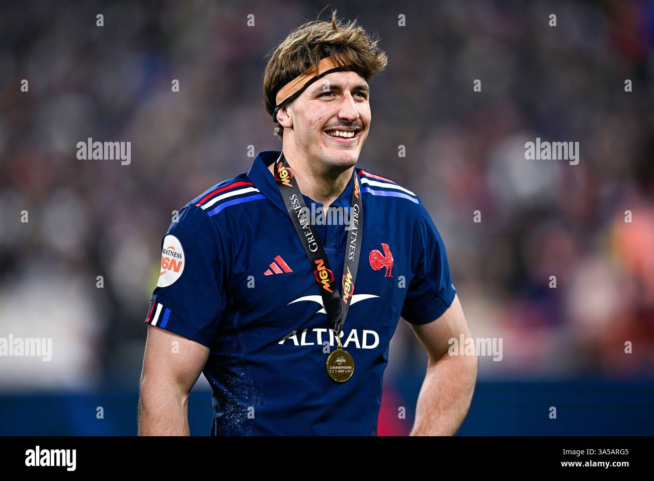 Oscar Jegou during the 6 or Six Nations Championship rugby match XV de ...