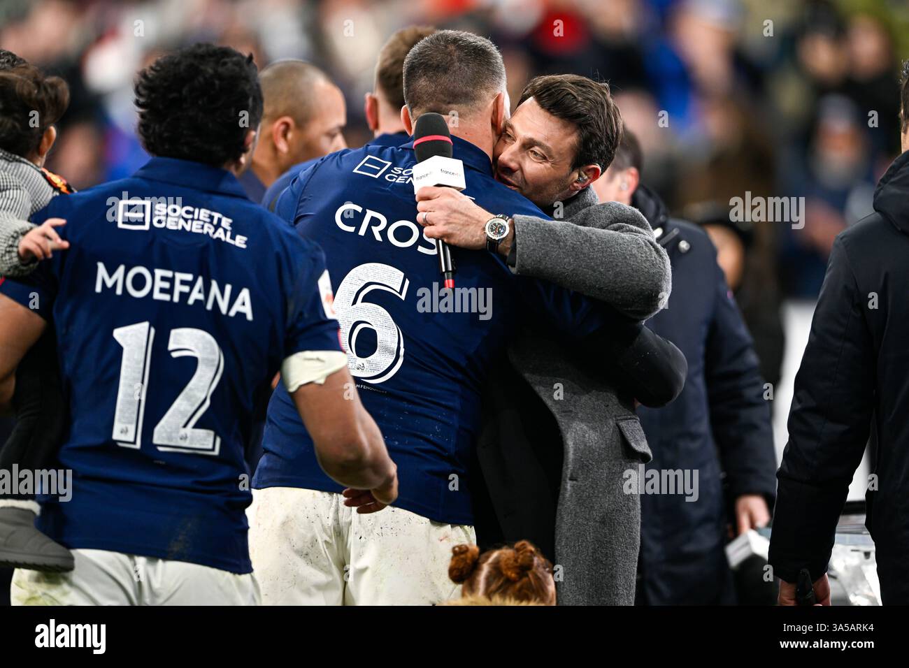 Paris, France. 15th Mar, 2025. Francois Cros and Vincent Clerc during ...