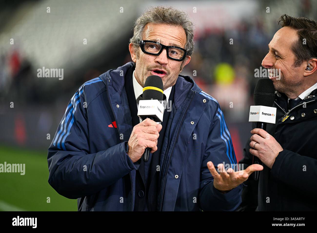 Paris, France. 15th Mar, 2025. Fabien Galthie during the 6 or Six ...