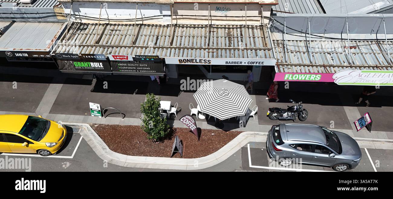 aerial view of High Street shops, Eaglehawk. suburb of City of Greater ...