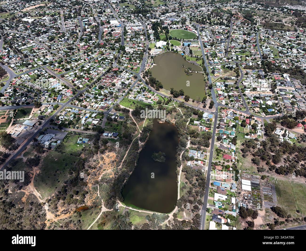 aerial view of Eaglehawk open space precinct Lake Neangar & Lake Tom ...