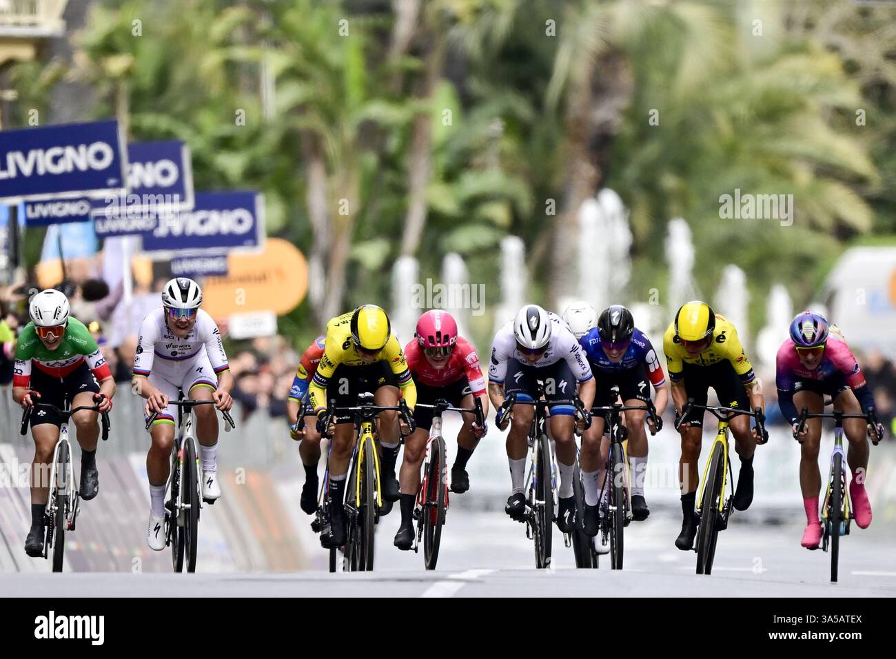 Italian Elisa Balsamo of Lidl-Trek, Belgian Lotte Kopecky of SD Worx ...