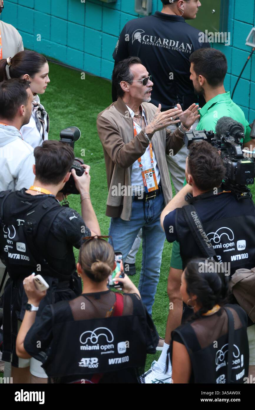 Miami Gardens, Florida, USA. 21st Mar, 2025. Marc Anthony greets Novak ...