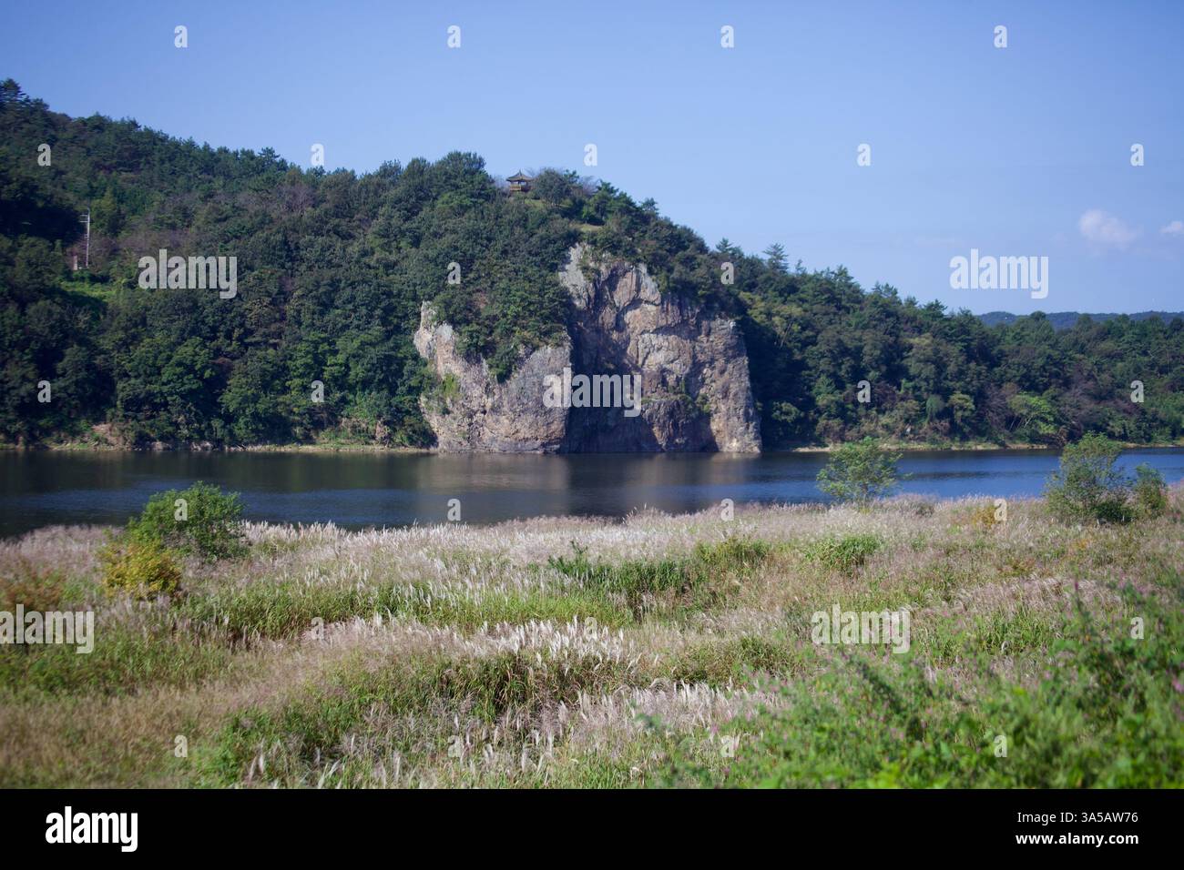 Naju City, South Korea - September 24, 2020: A view of Angam Rock, a ...