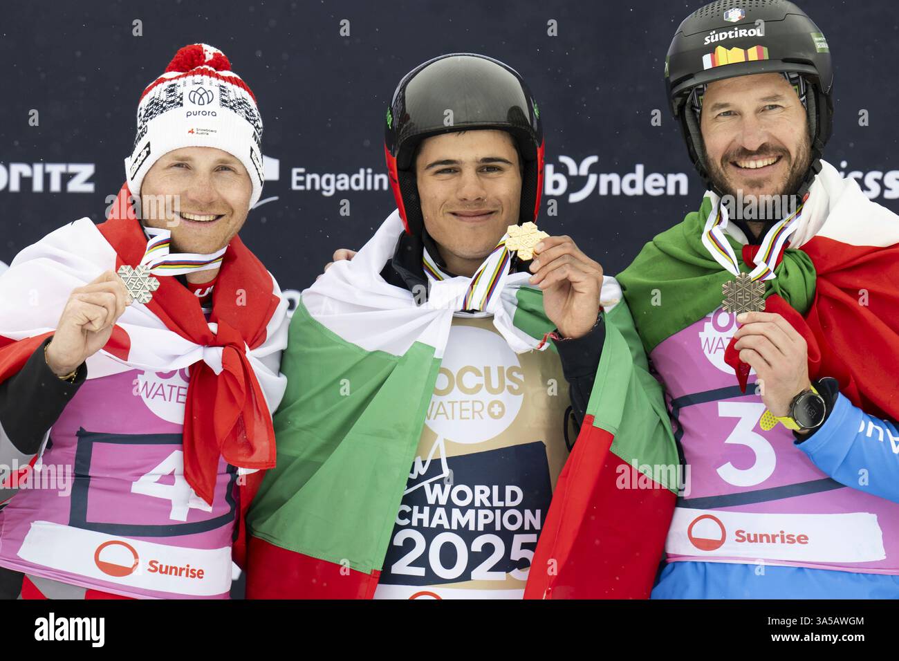 Second placed Arvid Auner of Austria, first placed Tervel Zamfirov of ...