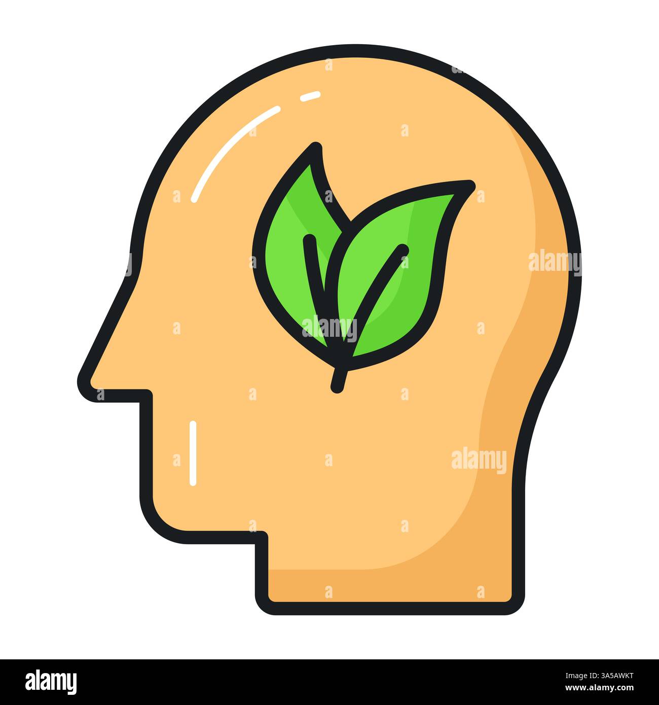 Human mind having leaves showing concept vector of eco mind ...