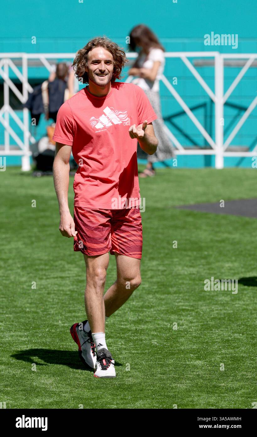 Miami Gardens, Florida, USA. 21st Mar, 2025. Stefanos Tsitsipas during ...