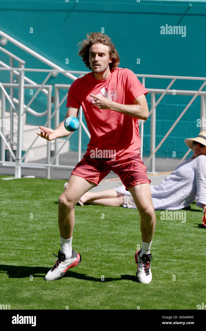 Miami Gardens, Florida, USA. 21st Mar, 2025. Stefanos Tsitsipas during ...