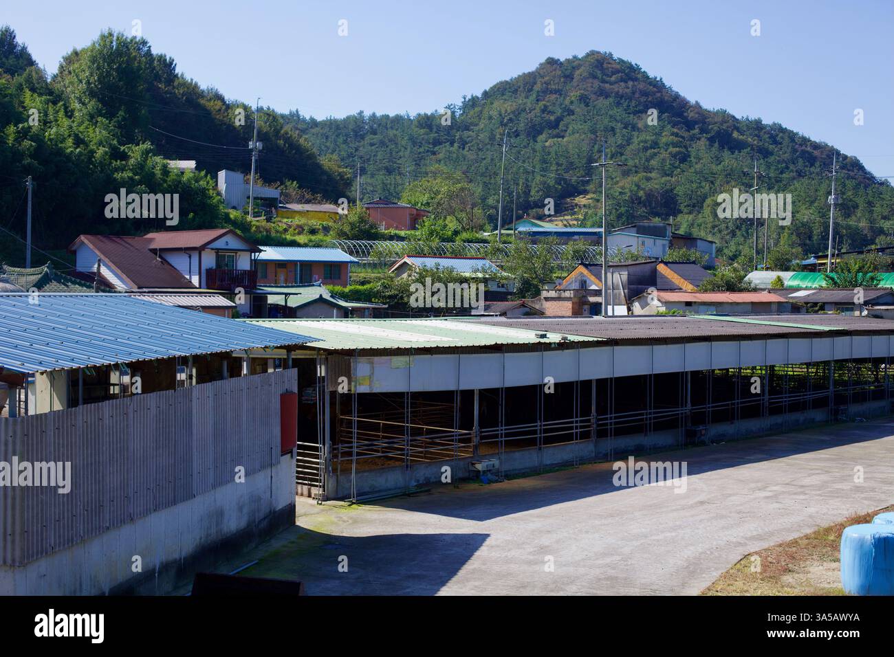 Naju City, South Korea - September 24, 2020: A small rural village with ...