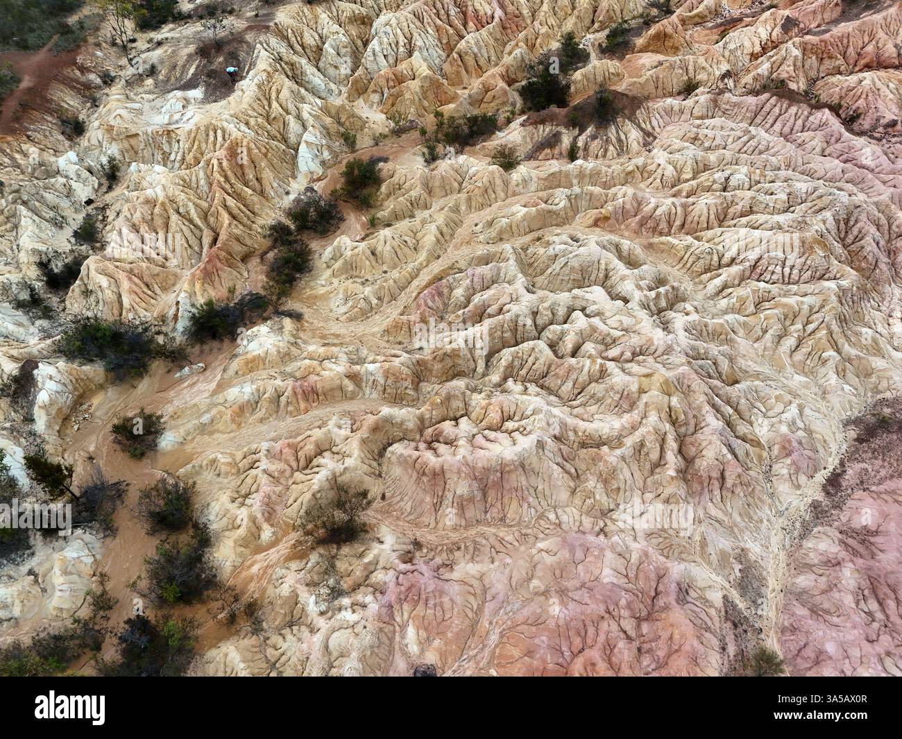 aerial view of Pink Cliffs Geological Reserve Heathcote. Australia ...