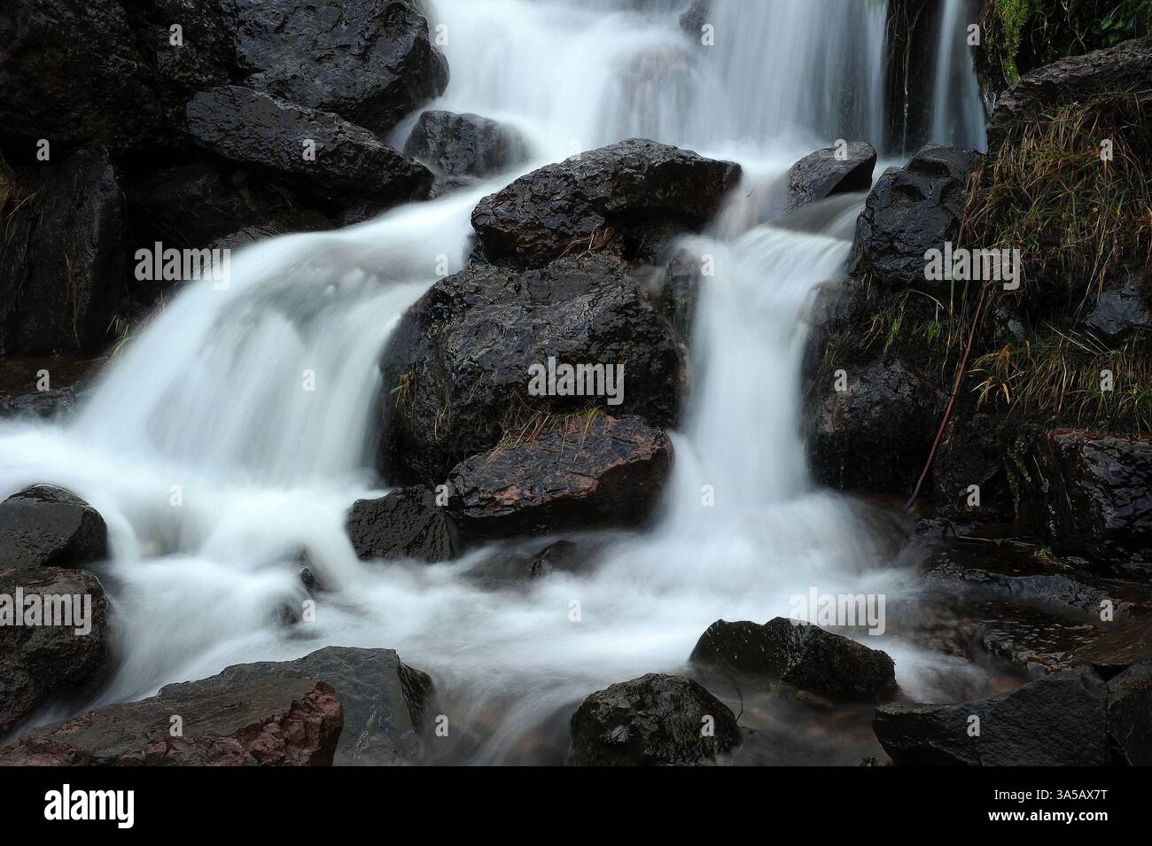 Tributary of the Afon Tarell at the side of the A470 between Storey ...