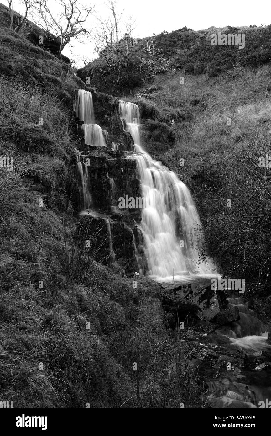 Nant yr Eira before it passes under the A4059 from Penderyn Stock Photo ...