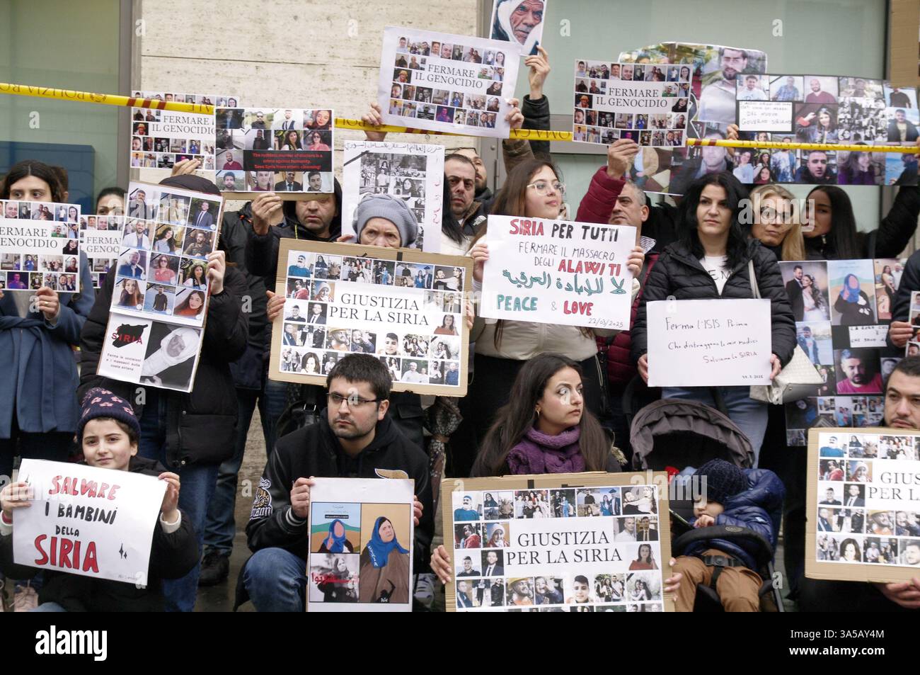 Rome, Italy. 22nd Mar, 2025. The Syrian community in Italy protests ...