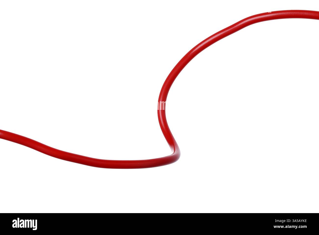 One red electrical wire isolated on white Stock Photo - Alamy