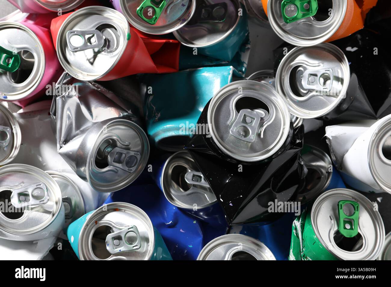 Many crumpled tin cans as background, closeup Stock Photo - Alamy