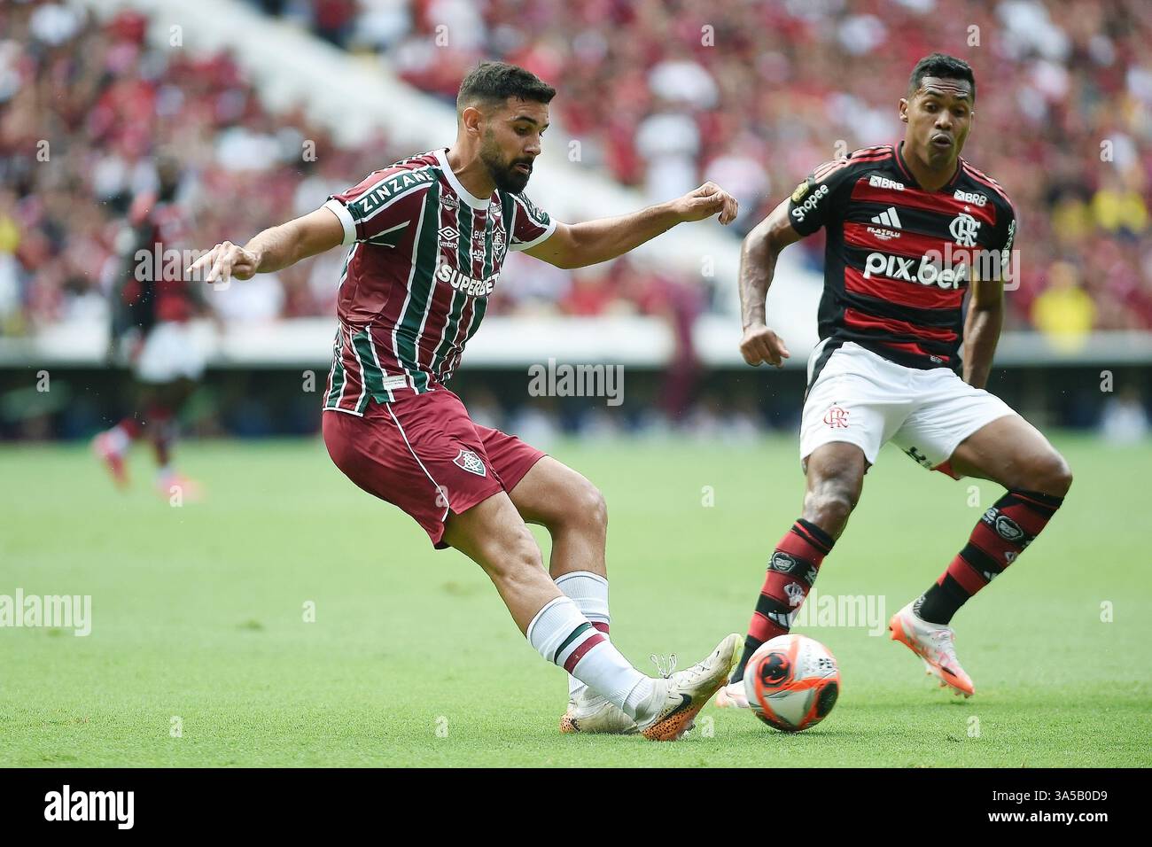 Rio de Janeiro, Brazil, March 16, 2025. Flamengo vs Fluminense football ...