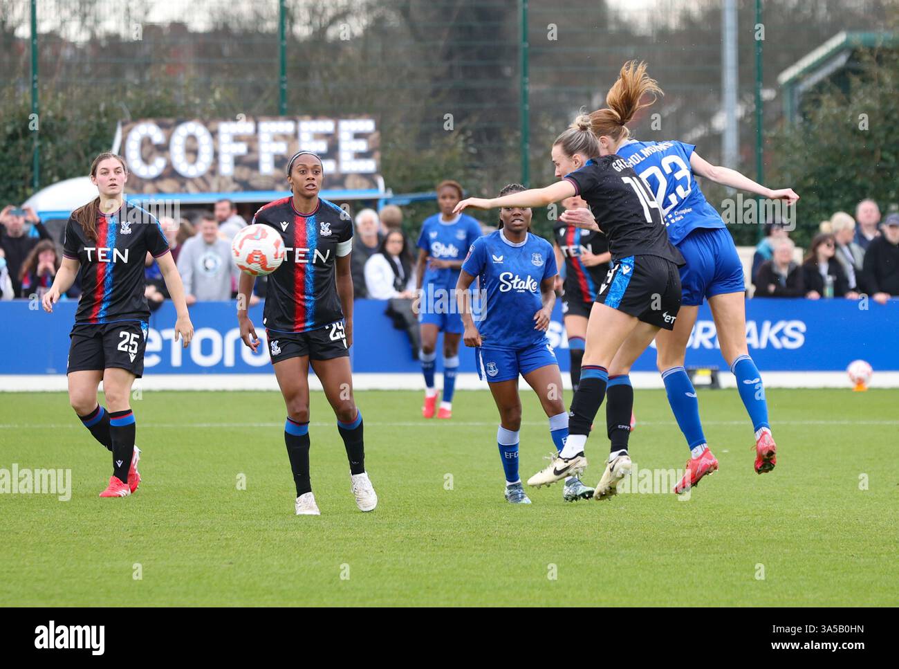 Everton's Sara Holmgaard scores their side's second goal of the game ...
