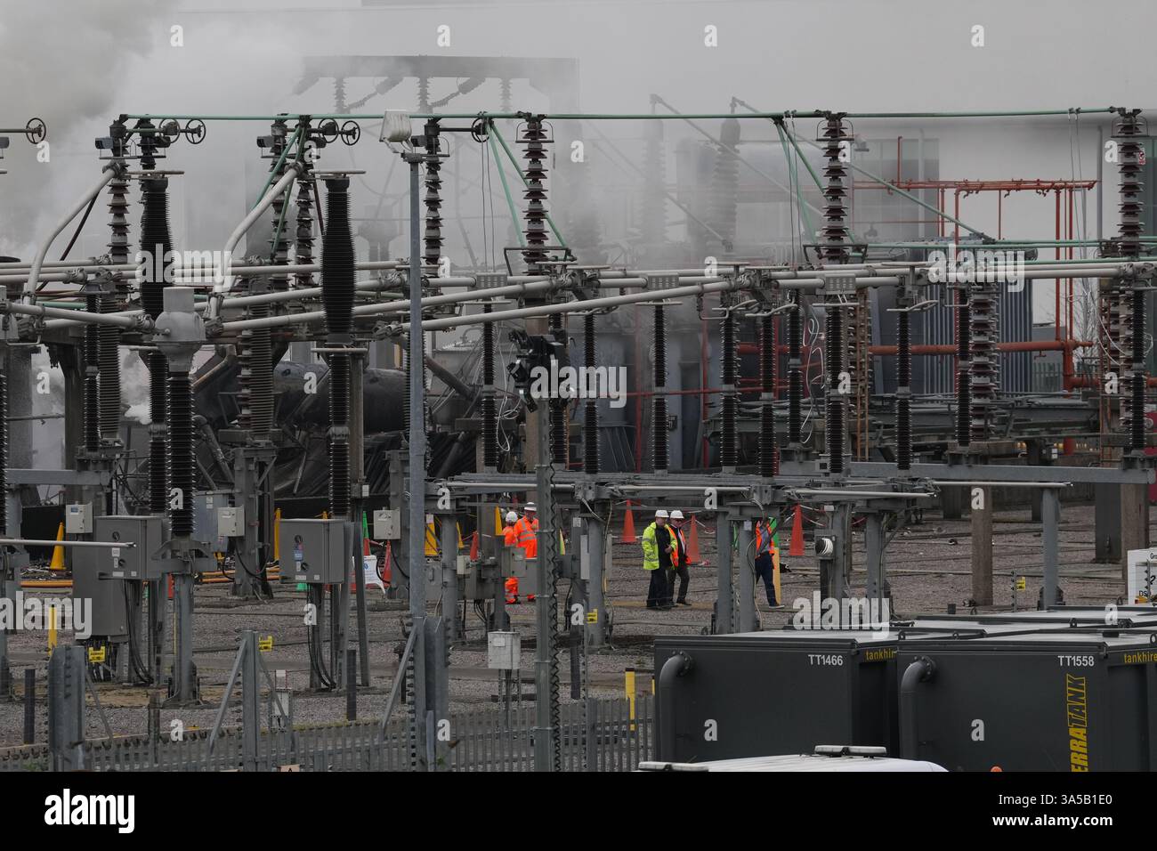 A view of the North Hyde electrical substation which caught fire ...