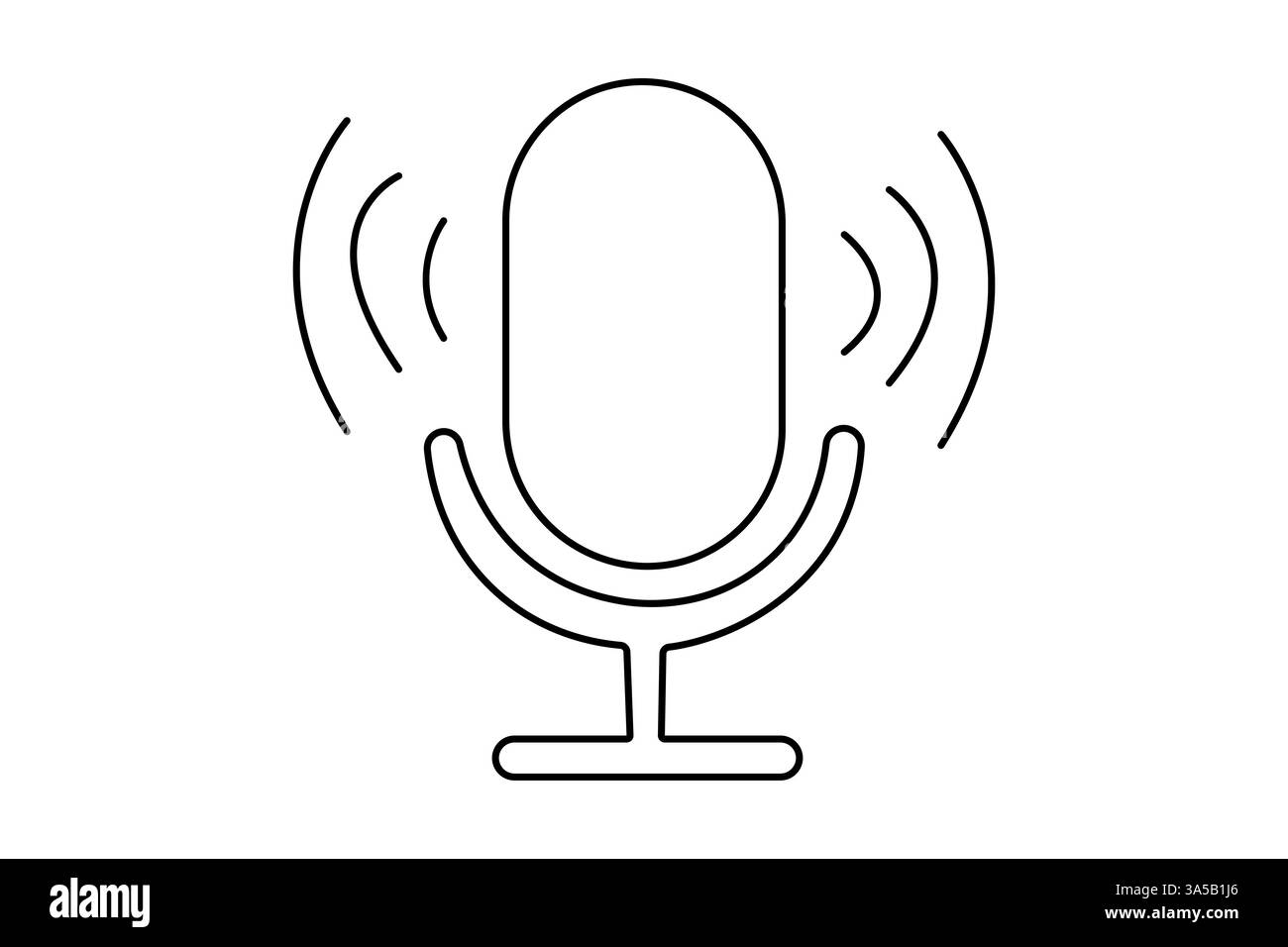 Microphone continuous single line art and isolated outline vector ...
