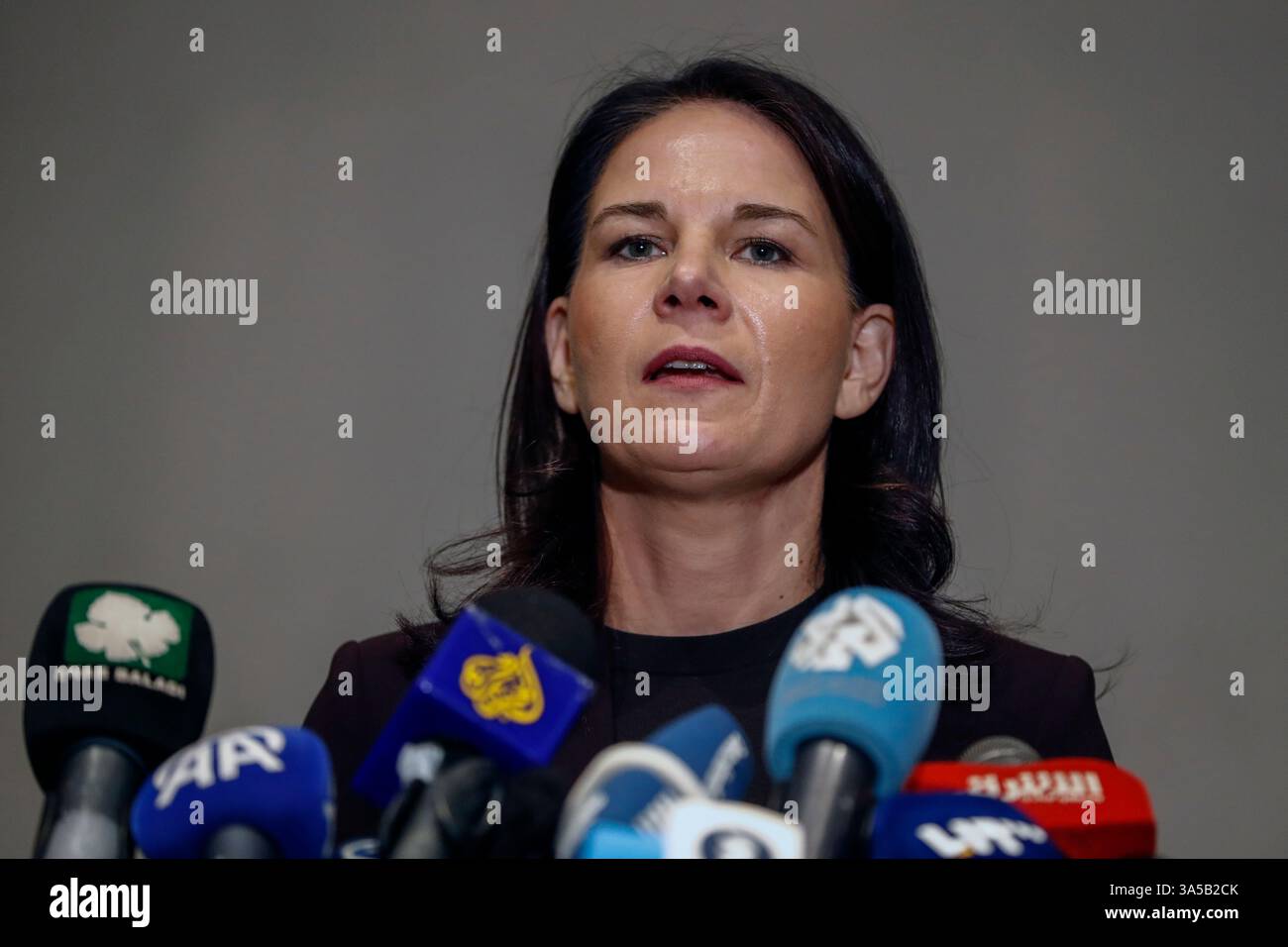 FILE - Germany's Foreign Minister Annalena Baerbock speaks during a ...
