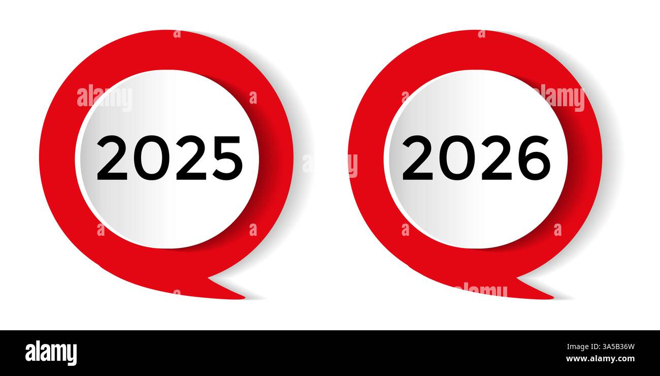 Upcoming years 2025 and 2026 represented in modern design emphasizing ...
