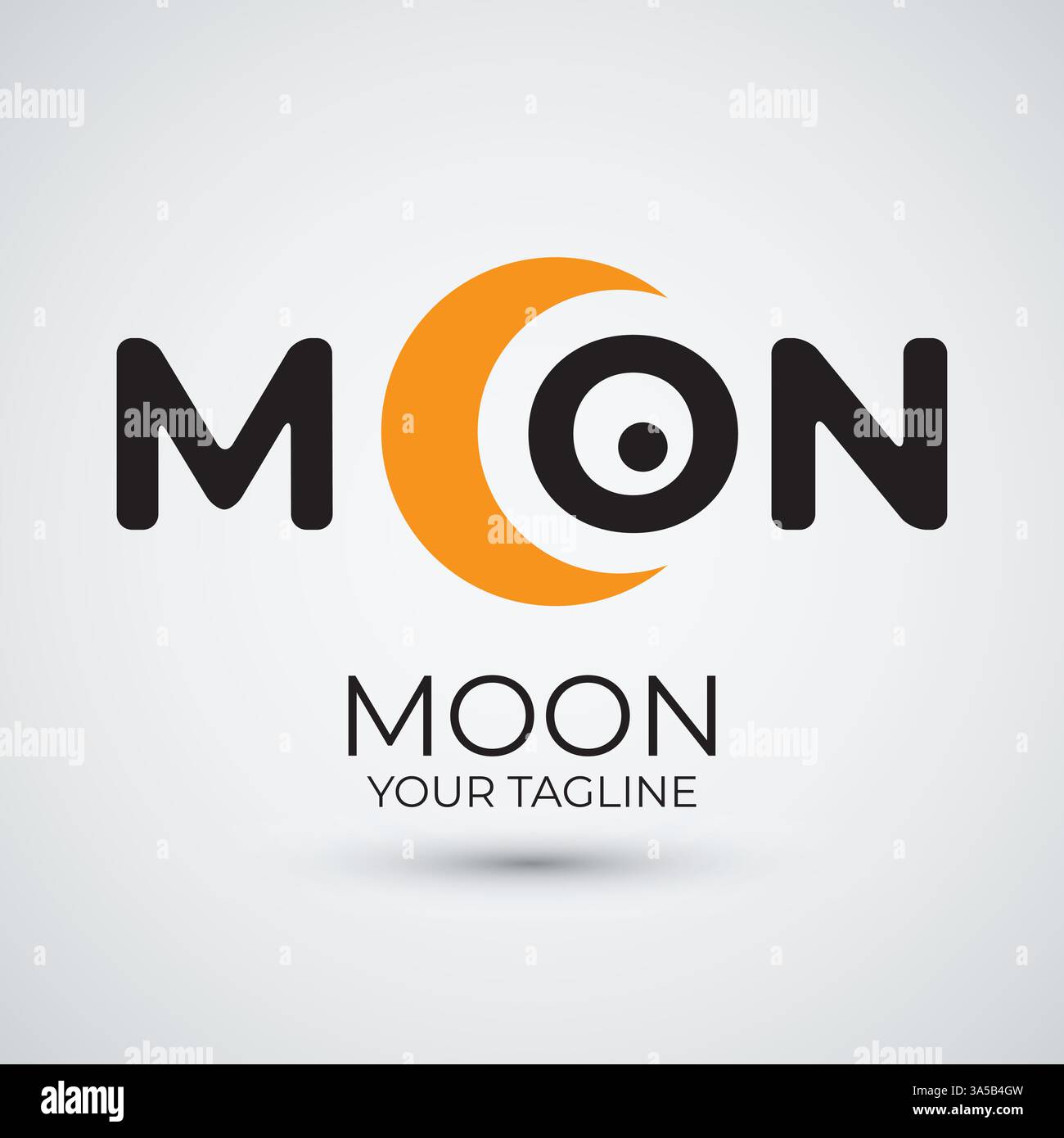 minimalist and modern moon logo text with eye Stock Vector Image & Art ...