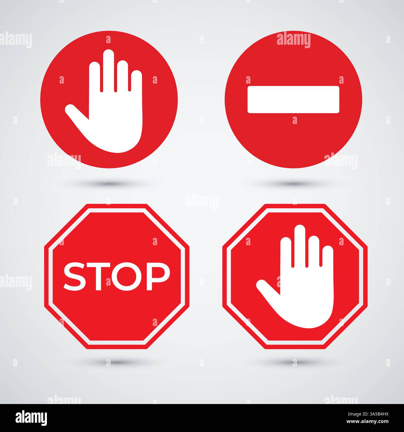 Stop sign logo set flat design template Stock Vector Image & Art - Alamy