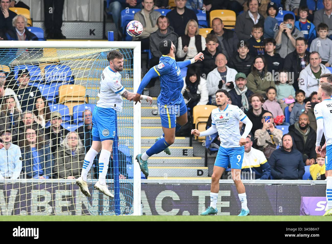 Niall Canavan (6 Barrow) clears the ball during the Sky Bet League 2 ...
