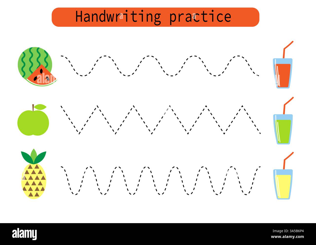 Handwriting practice for kids. Draw lines for kids. Tracing and ...