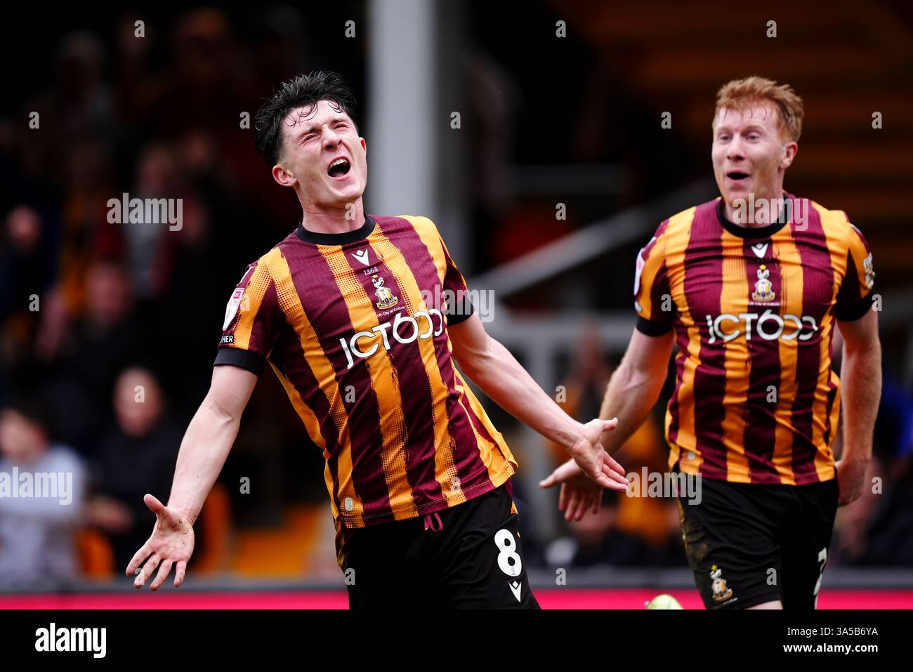 Bradford City's Calum Kavanagh celebrates scoring the opening goal ...