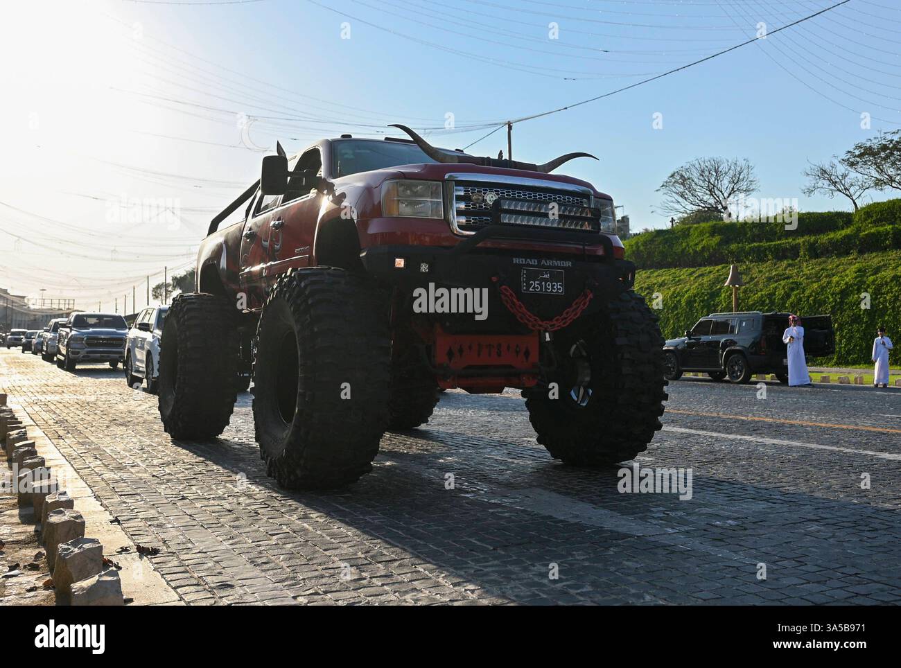 Car Parade Ramadan 2025 In Doha,Qatar A Qatari man is driving a GMC car ...