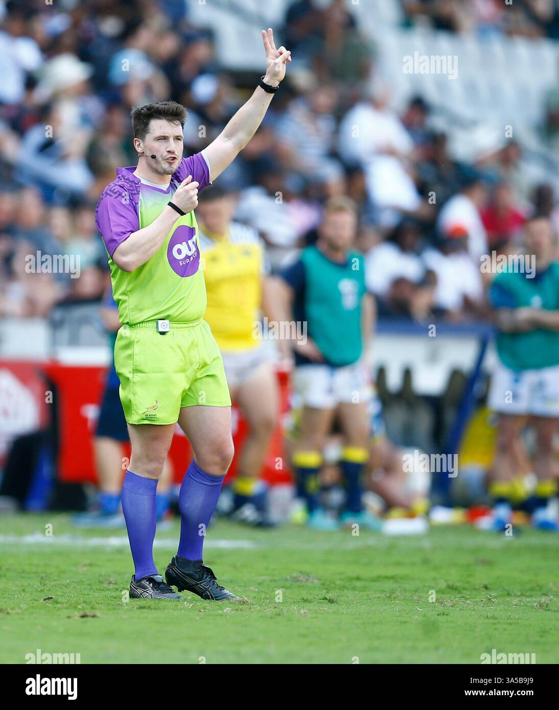 DURBAN, SOUTH AFRICA - MARCH 22: Referee:Sam Grove-White (SRU, 51st ...