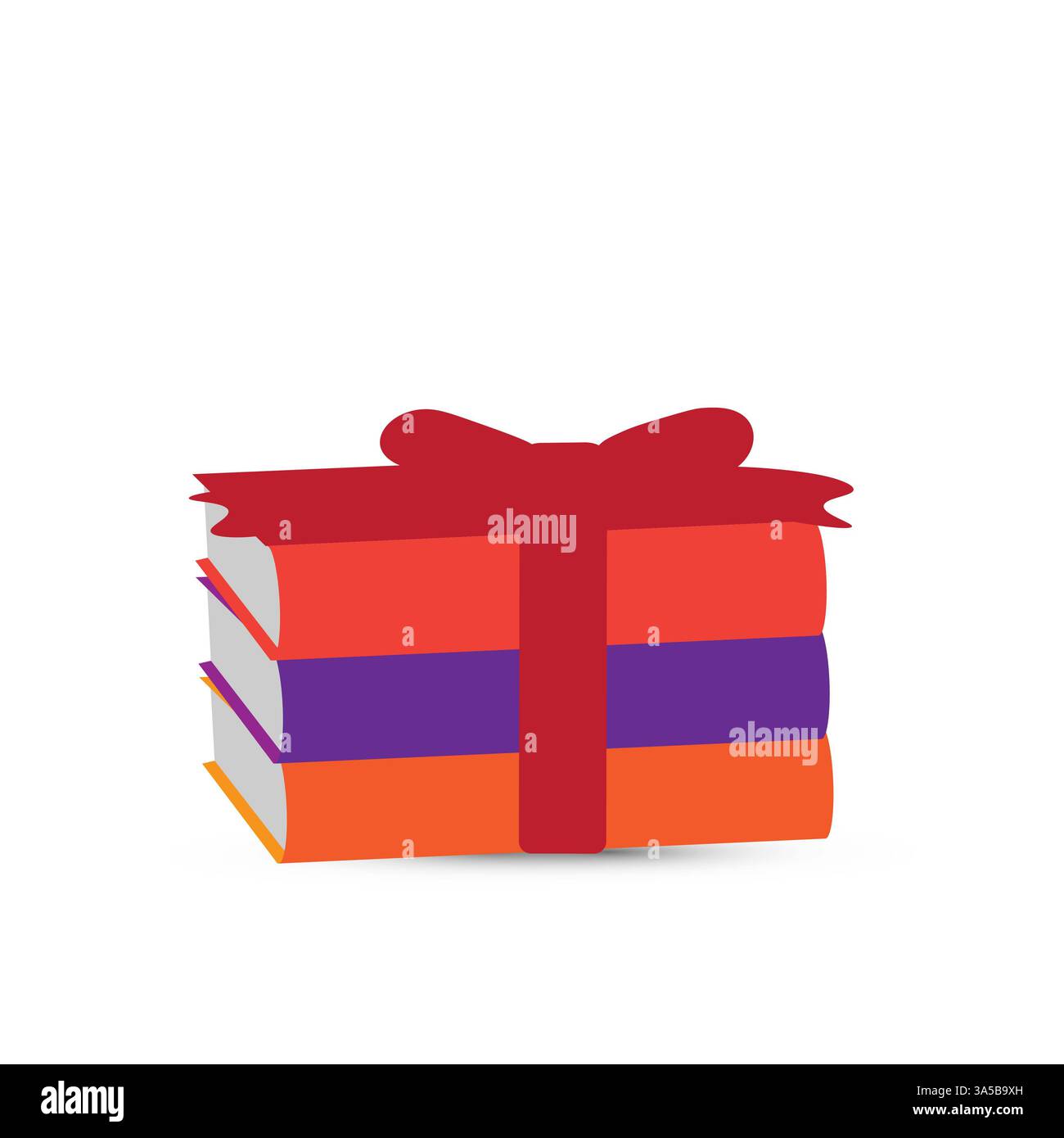 Stack of books tied up with red ribbon Stock Photo - Alamy