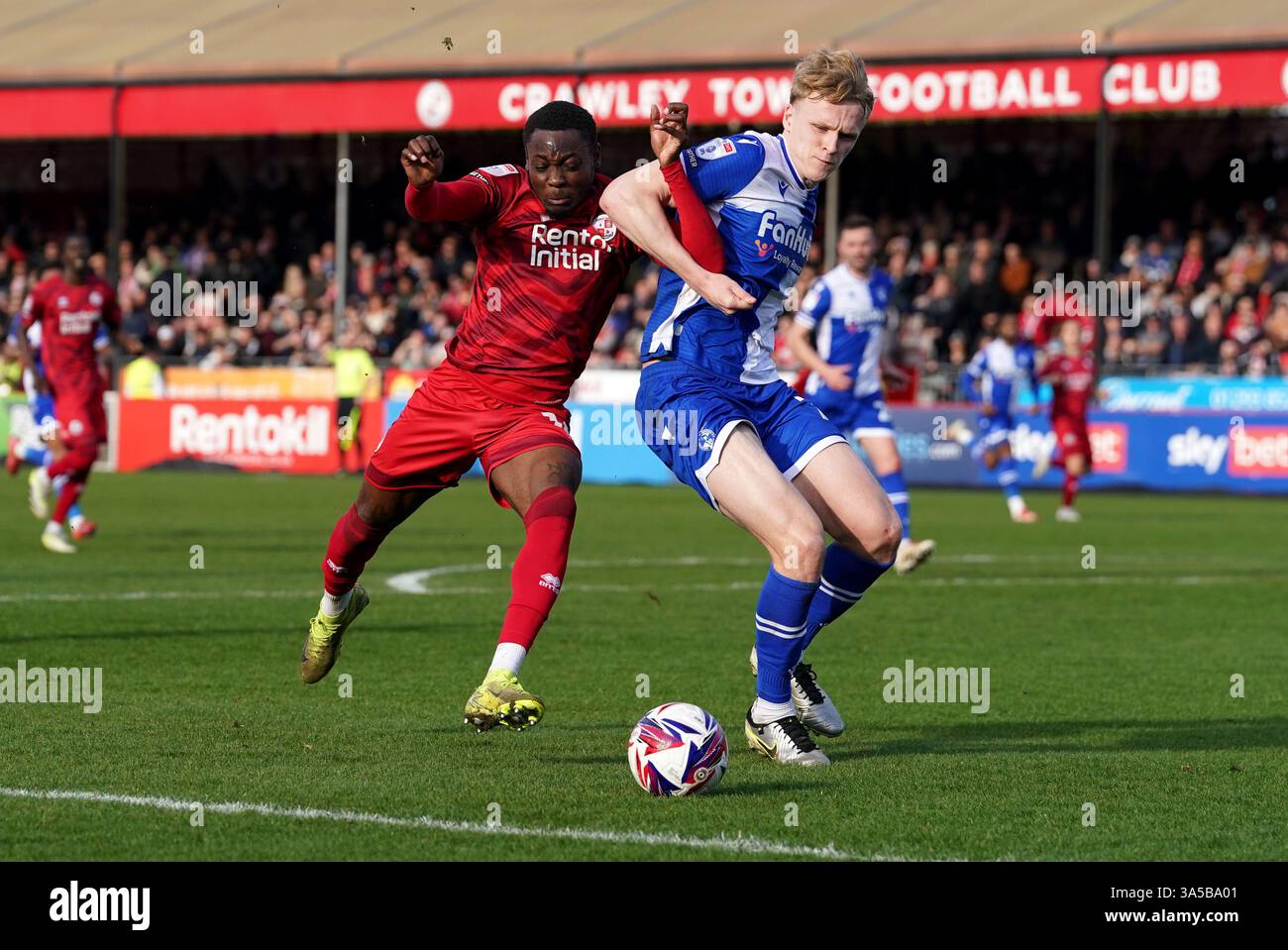 Crawley Town's Rushian Hepburn-Murphy and Bristol Rovers' Connor Taylor ...