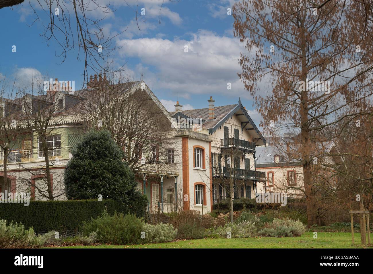 Three of the six chalets designed by Jean Lefaure in Vichy, France, for ...