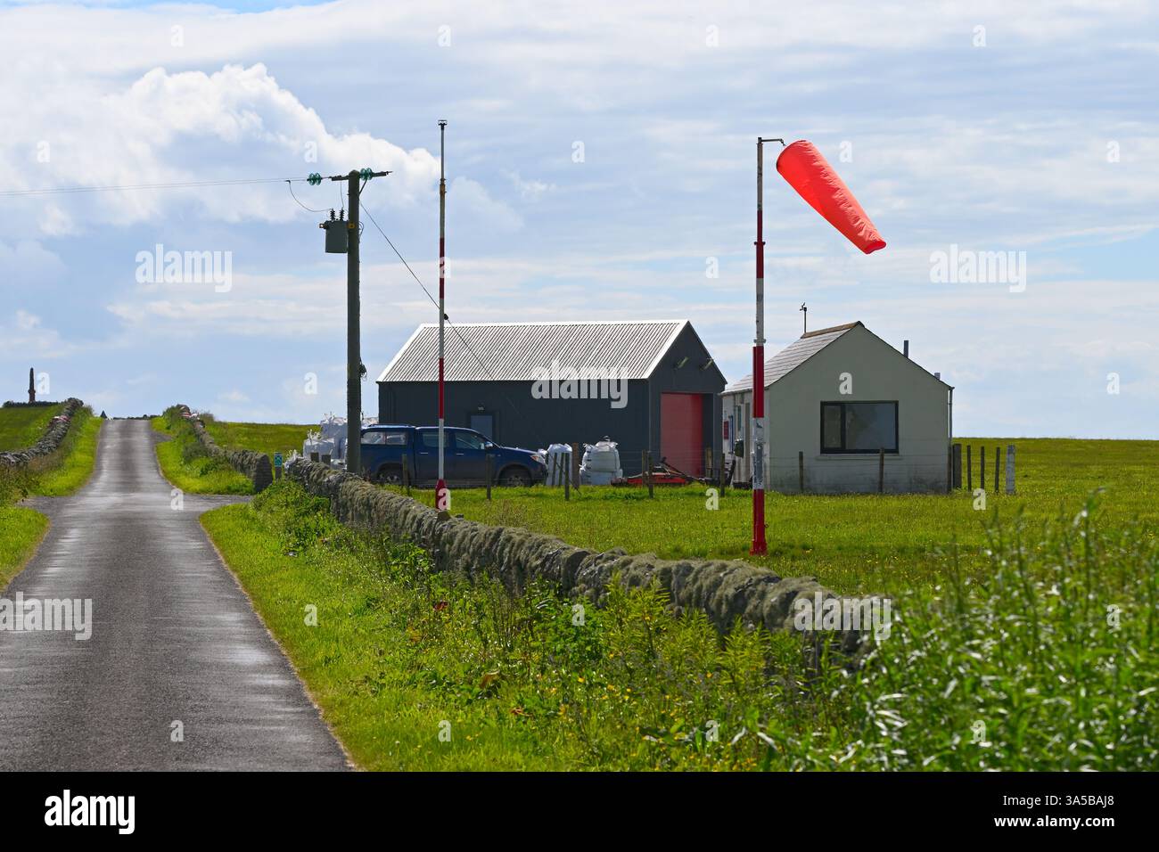 Airport terminal buildings at Papa Westray airfield Orkney Stock Photo ...