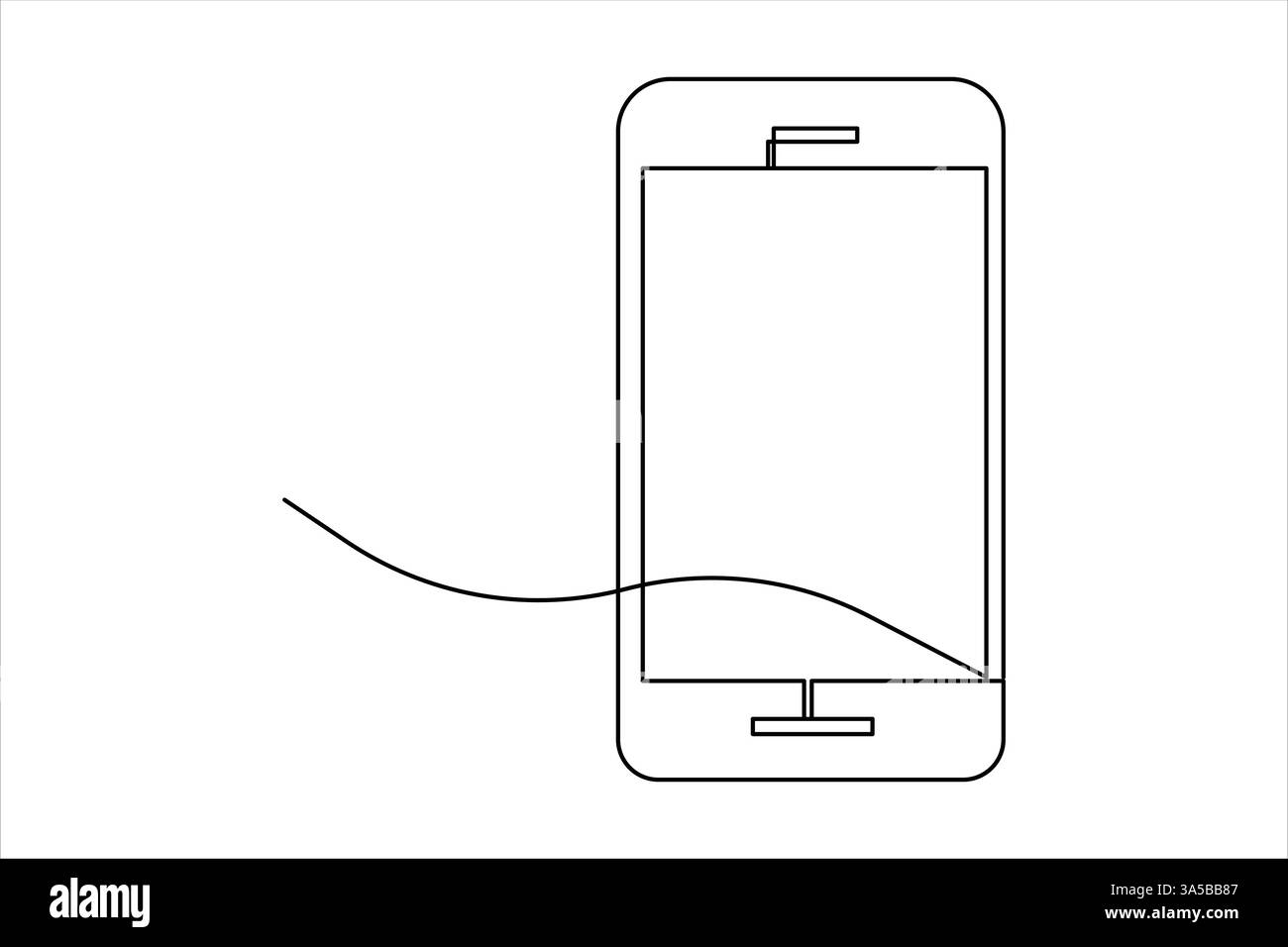 Continuous one line art drawing of Mobile phone modern technology ...